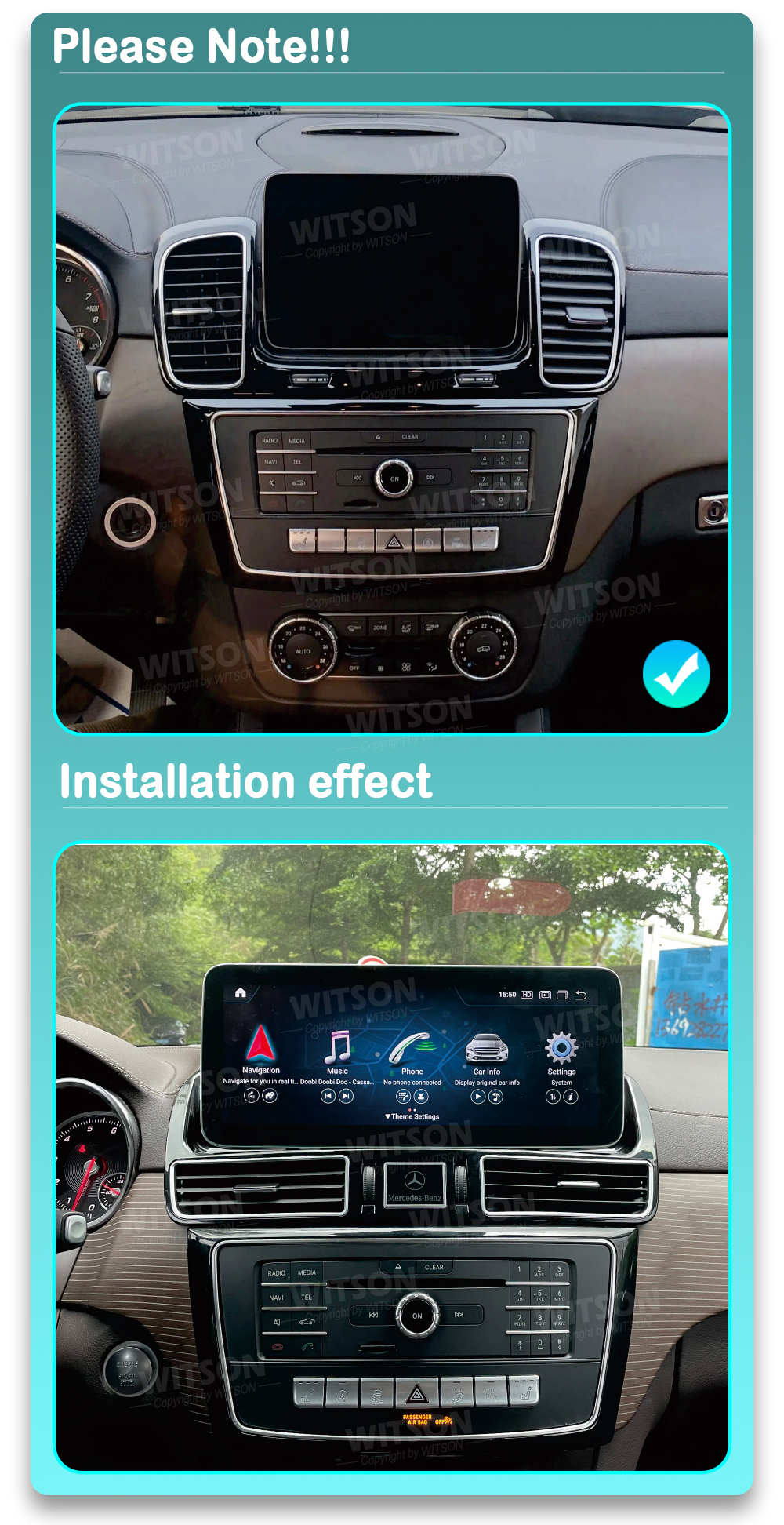 12.3''Screen For Mercedes Benz GLE W166 2015-2019 GLS X166 2016-2019 ...