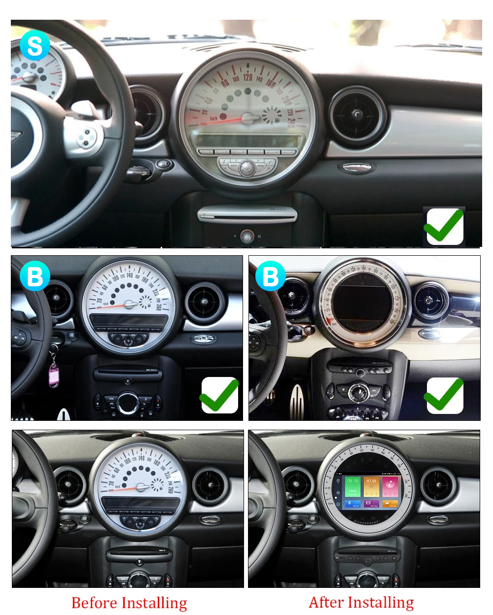7" Screen OEM Style without DVD Deck For BMW Mini Cooper R56 R57 R58 ...