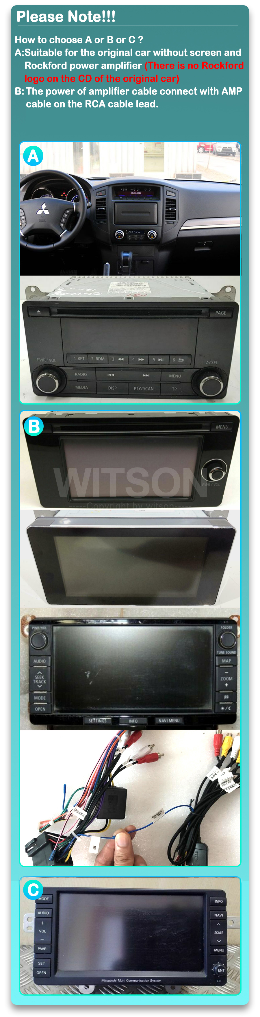 WITSON TOP PICK: 7" Screen OEM Style without DVD Deck For Mitshubishi ...